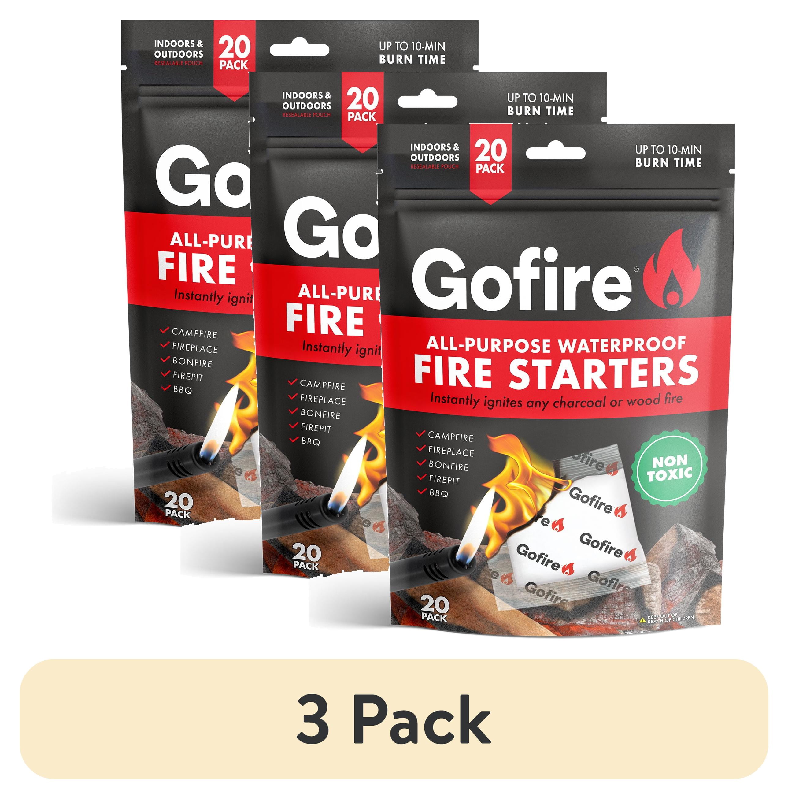 (3 pack) GoFire: 20 Pack Ultimate All Purpose Fire Starters - Walmart.com