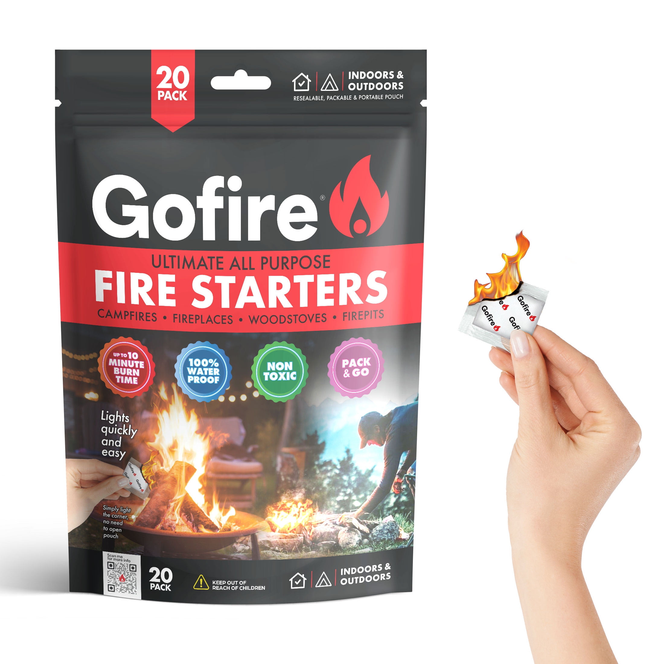 GoFire: 20 Pack Ultimate All Purpose Fire Starters - Walmart.com