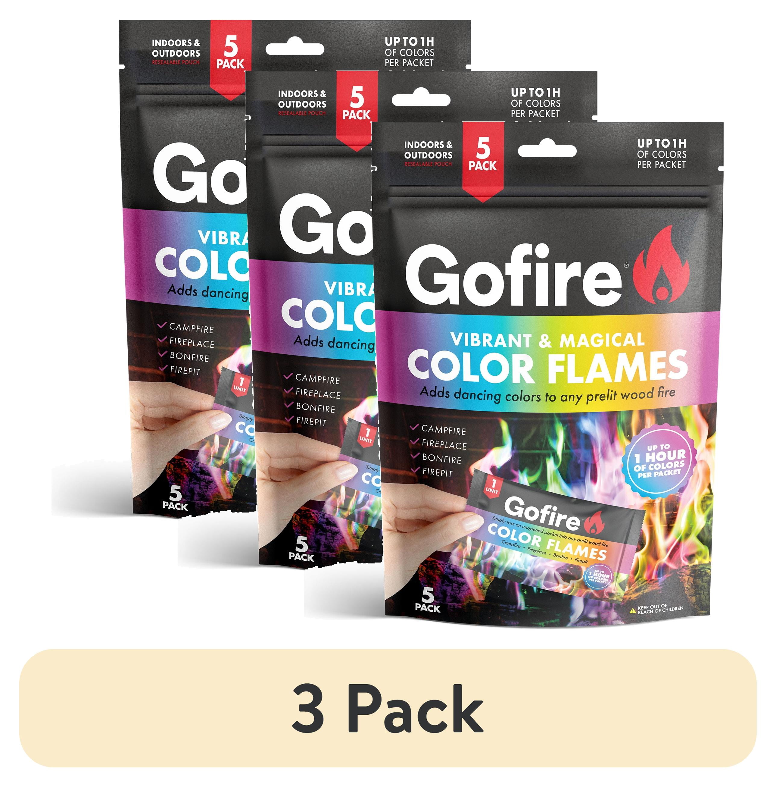 (3 pack) GoFire Northern Lights Color Flames 5 Pack, for Campfires and ...