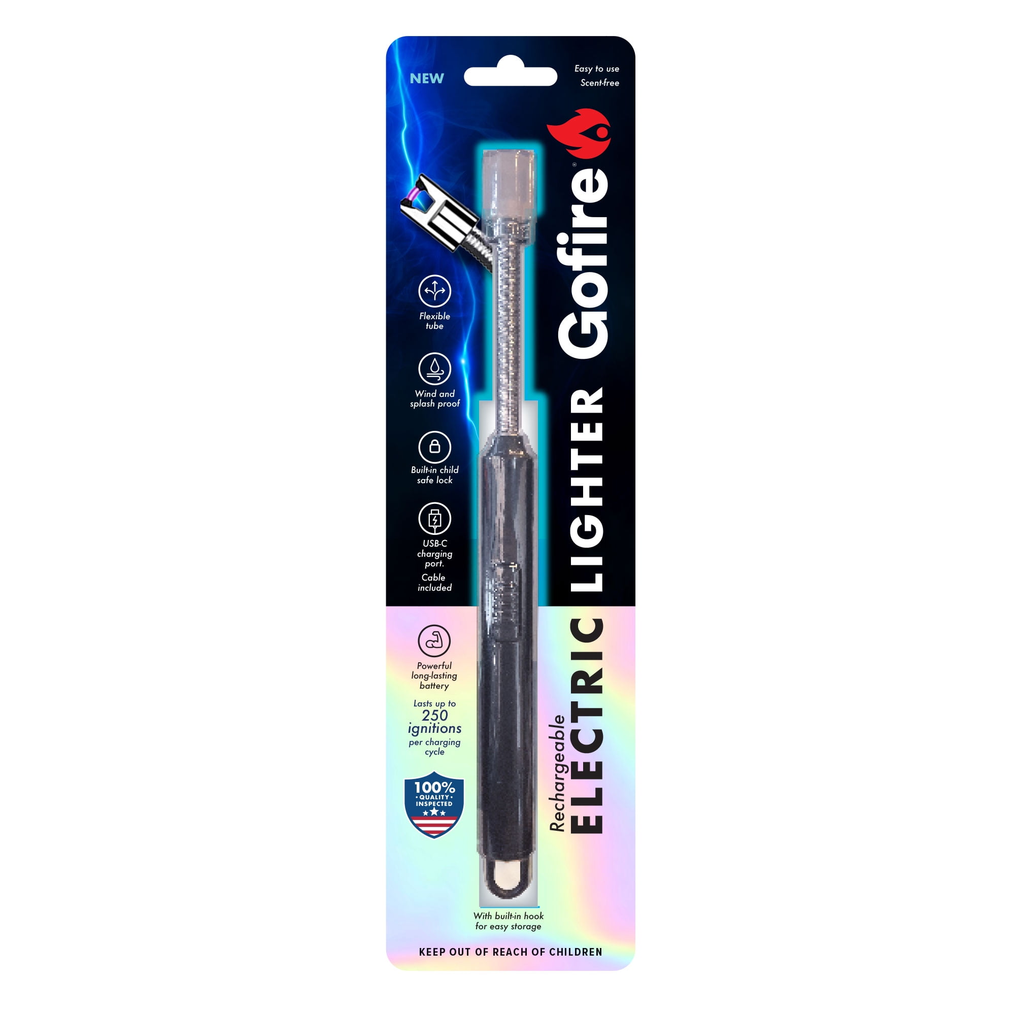 GoFire Electric Lighter, Rechargeable, Windproof & Flameless with ...