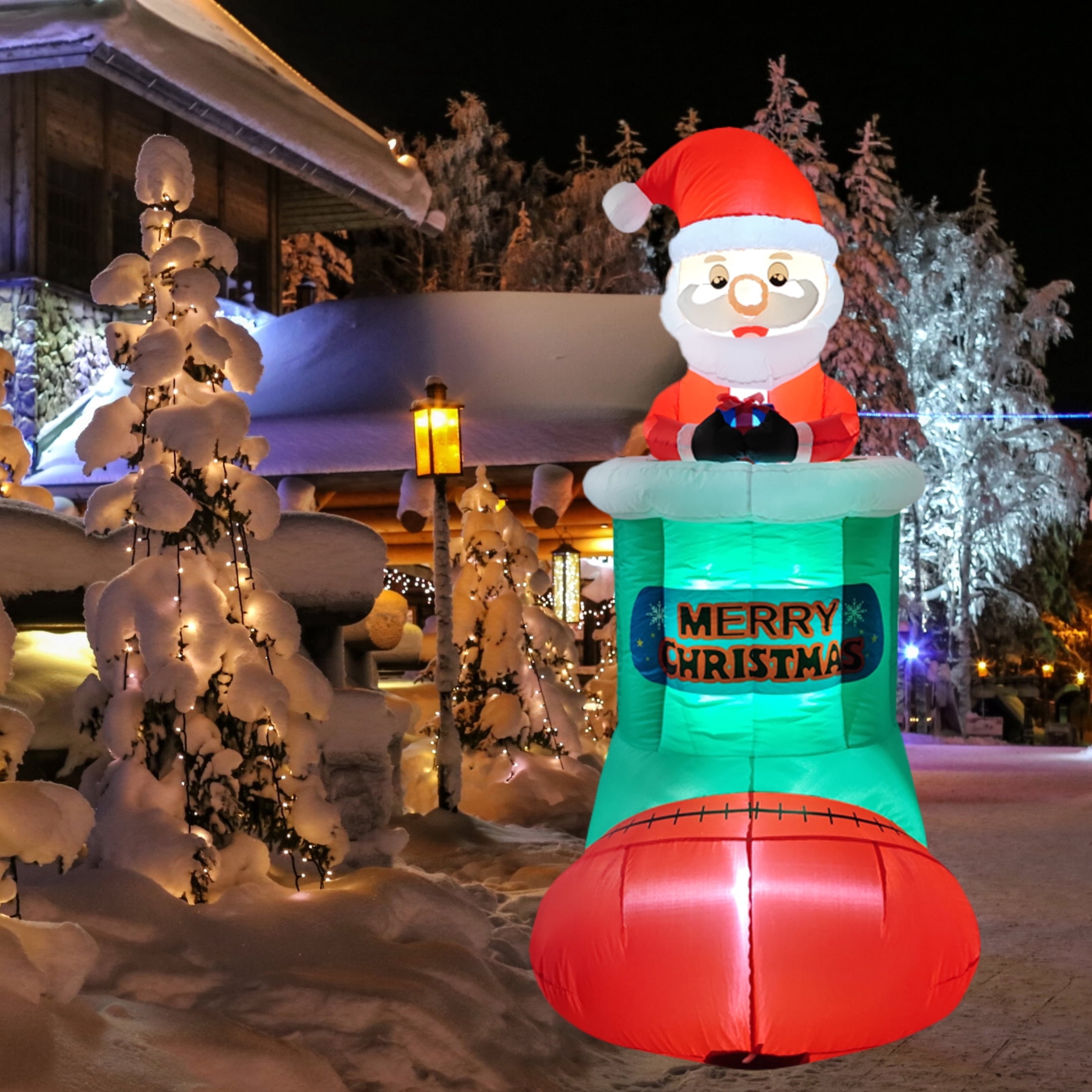 GoGRACY Christmas Inflatable Santa Claus Outdoor Decoration, 5.41 Ft ...