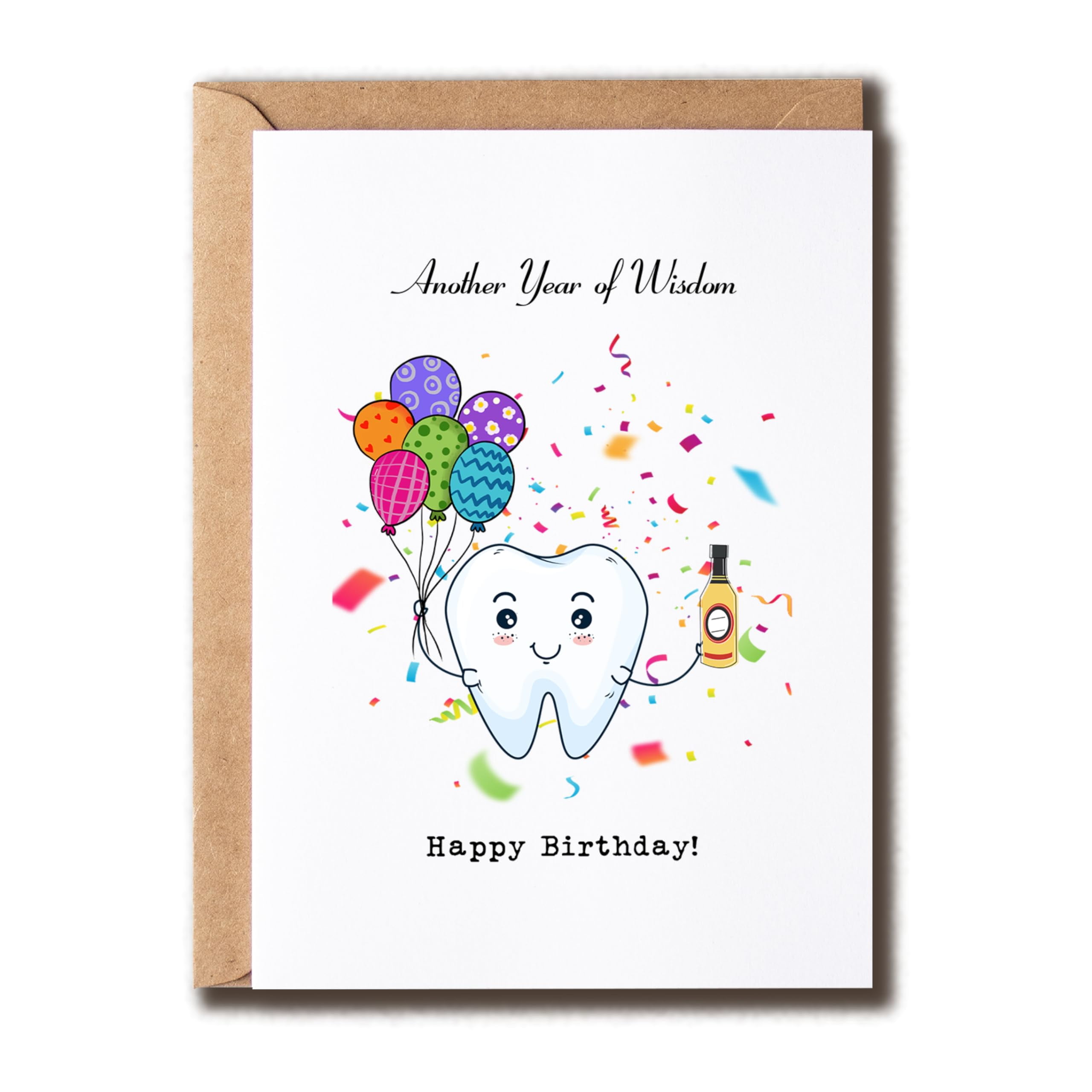 GoGiDesigns Another Year of Wisdom - Cute Dental Card - Tooth Humor ...