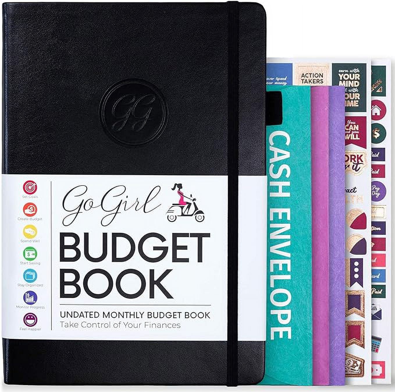 GoGirl Budget Book – Undated Colorful Monthly Financial Planner ...