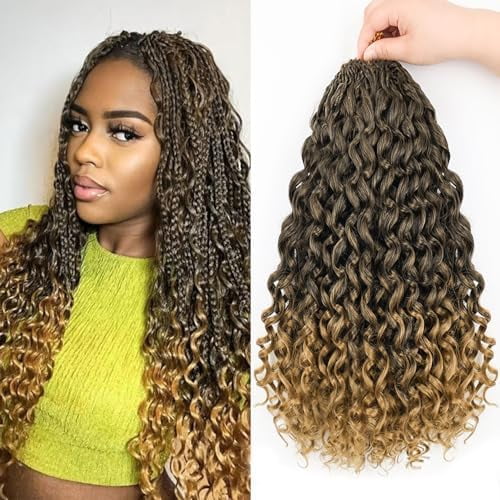 GoGo Curl Crochet Hair 7 Packs Pre-Looped Curly Crochet Hair Water Wave ...