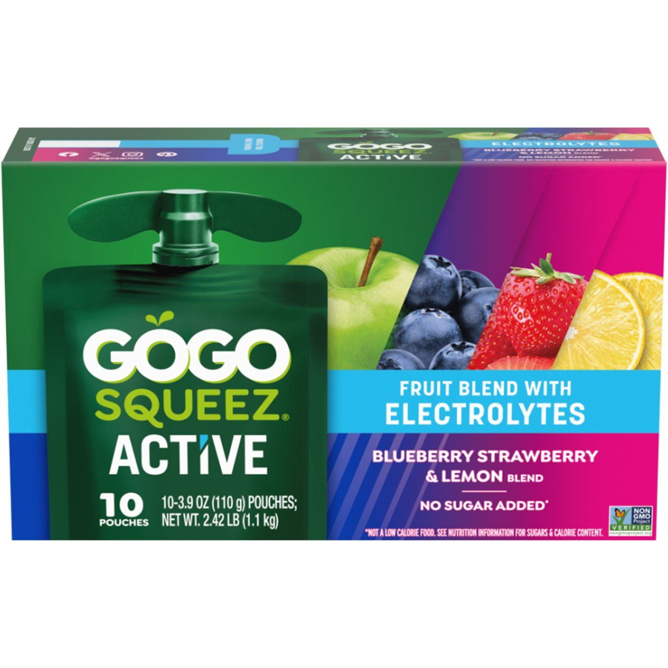 GoGo SqueeZ Active Electrolyte Blueberry Strawberry Lemon - 10 ct ...