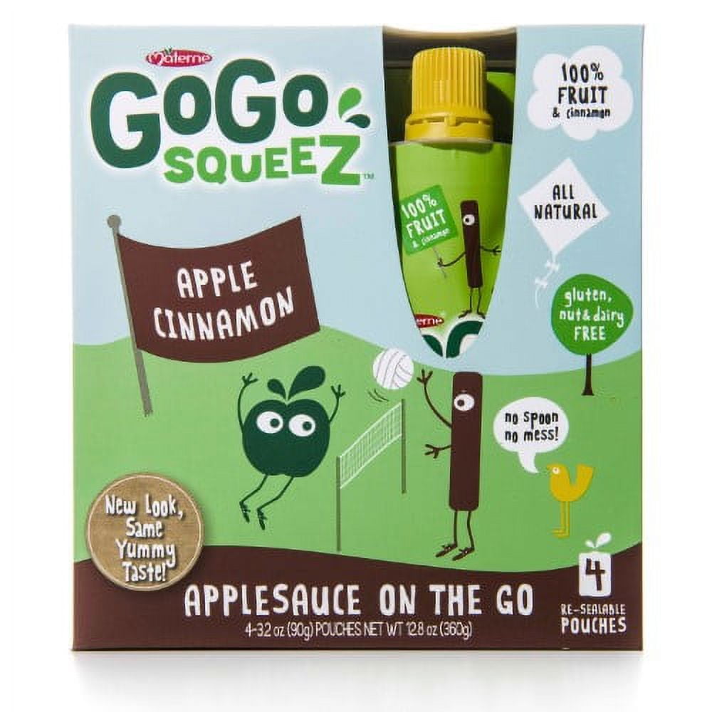 GoGo squeeZ Cinnamon Applesauce Pouches for Office Snack - Walmart ...