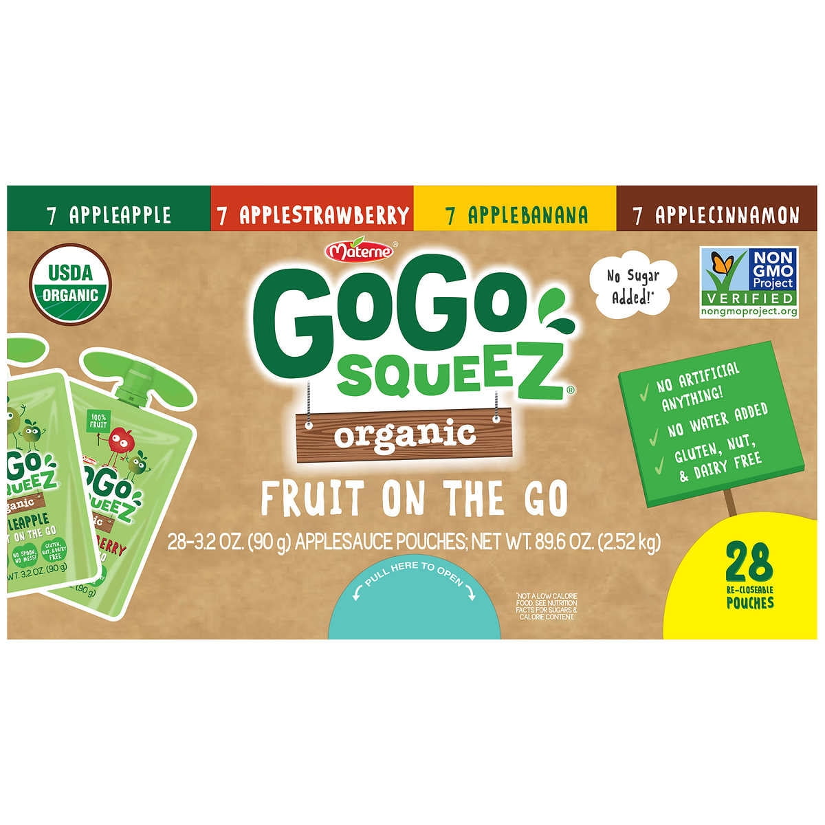 GoGo SqueeZ Organic Applesauce Snack Sauce, Variety Pack - Strawberry ...