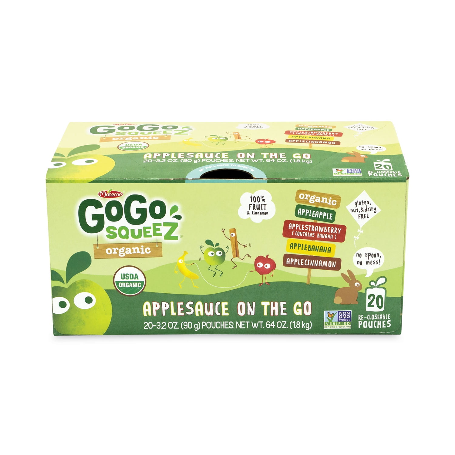 GoGo Squeez® Fruit On The Go, Variety Applesauce, 3.2 oz Pouch, 20/Carton 212 - Walmart.com