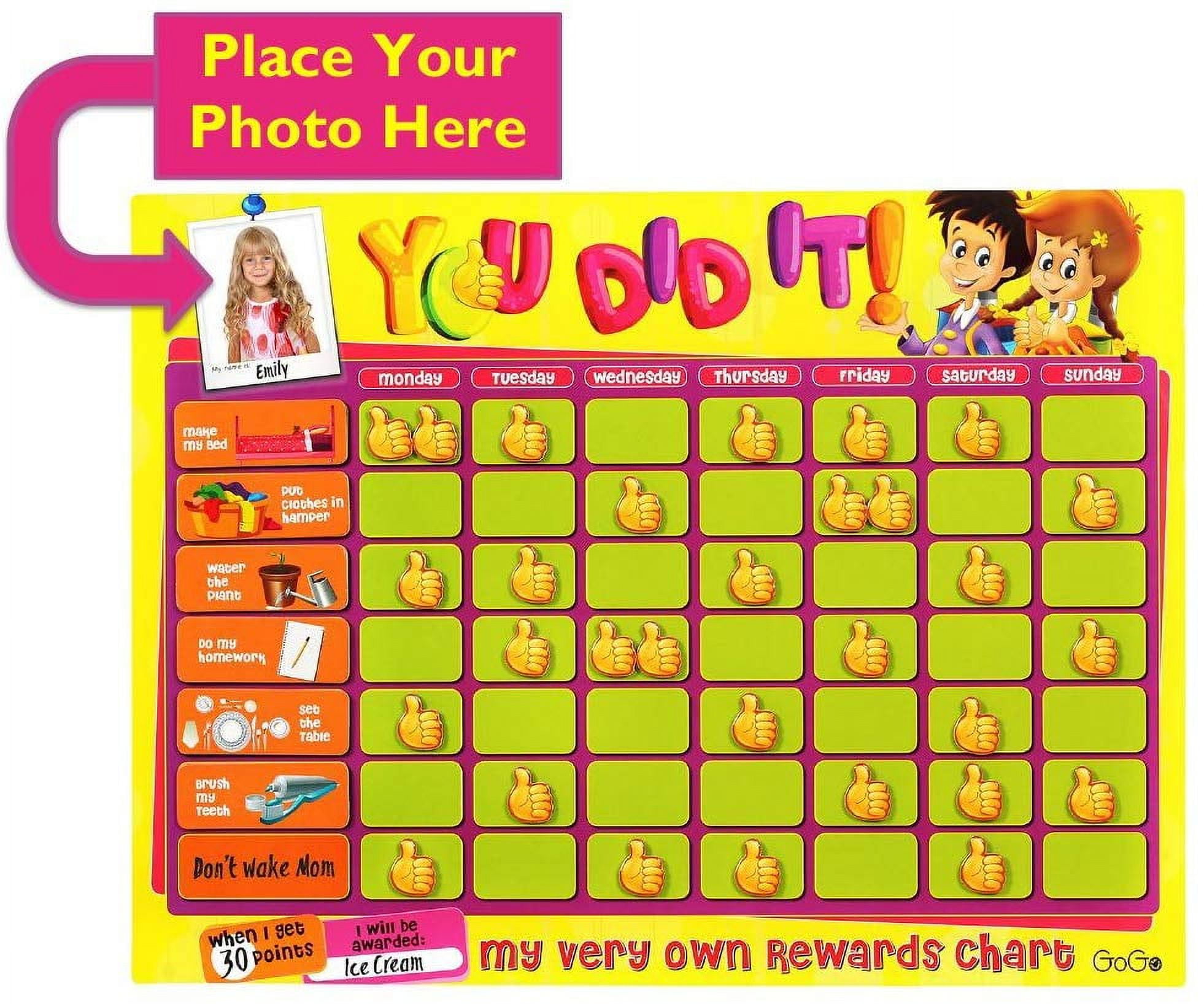 GoGo "You Did It" Reward and Responsibility Chart for Kids/Toddlers ...