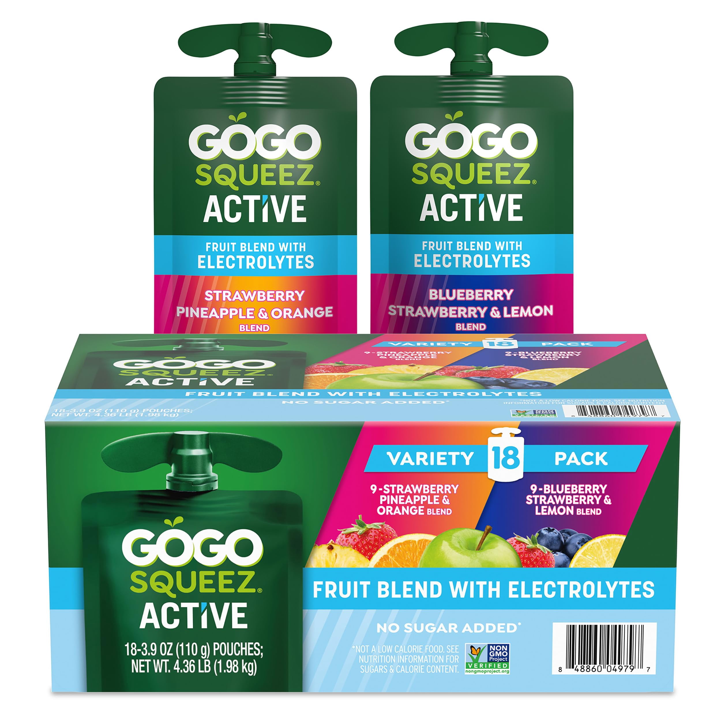 GoGo squeeZ Active Fruit Blend with BSL1 Electrolytes | 18-Count ...