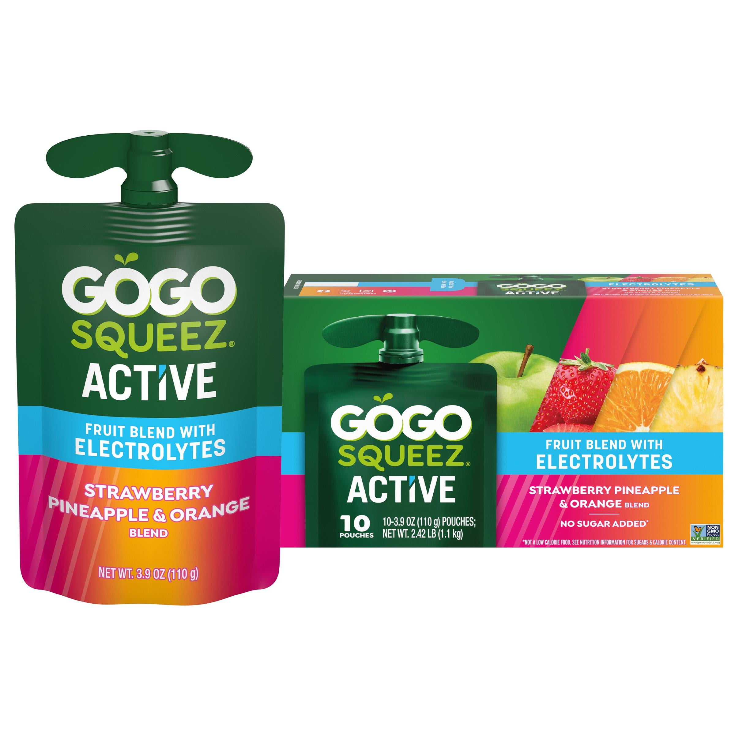 GoGo squeeZ Active Fruit Blend with Electrolytes, Strawberry Pineapple ...