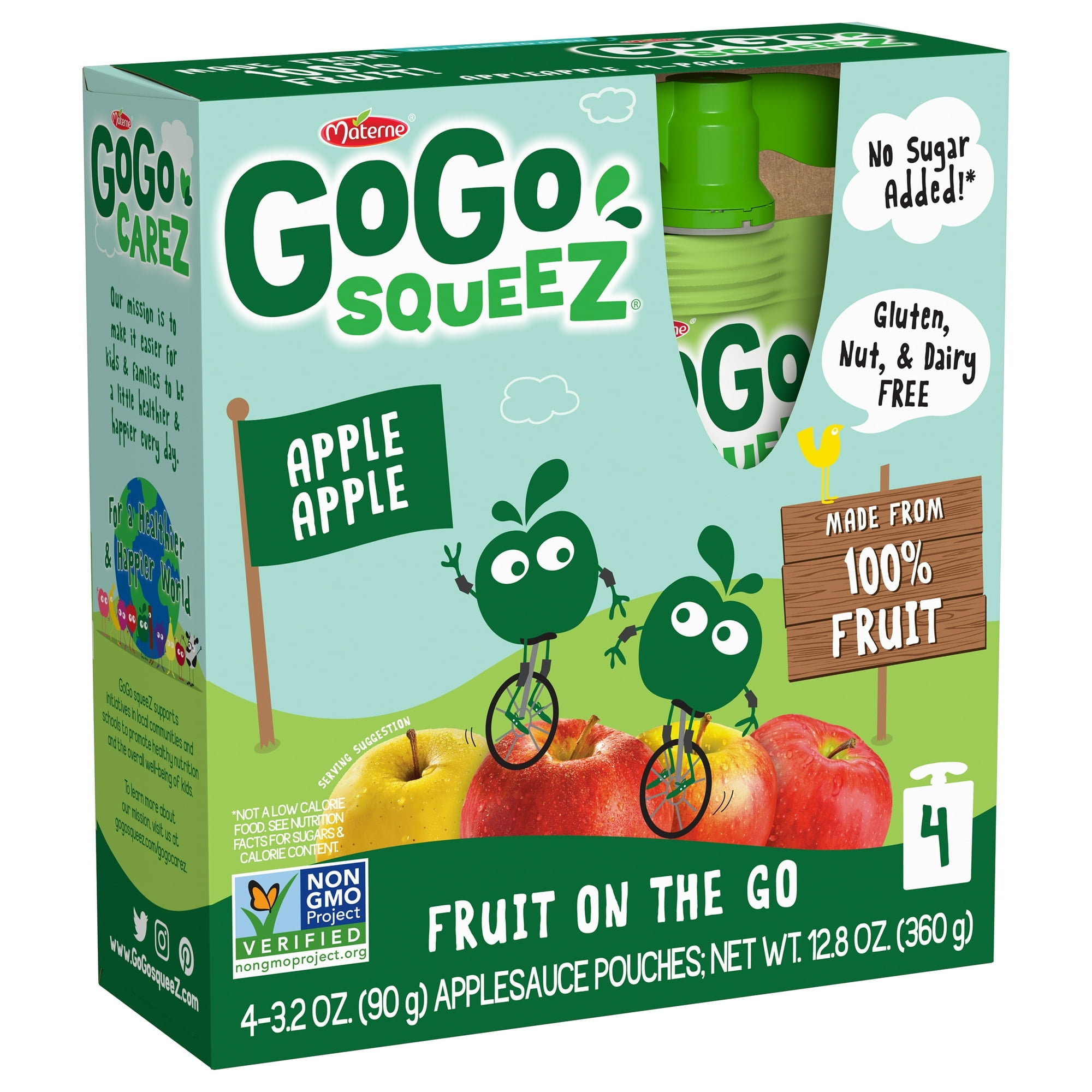 GoGo squeeZ Applesauce Apple Organic 4 Pack 12.8 oz (Pack of 12 ...