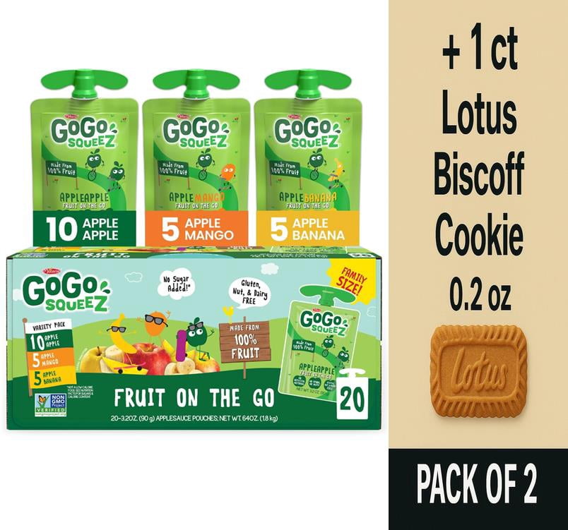 GoGo squeeZ Applesauce and Fruit Puree Apple Apple, Apple Banana, Apple ...