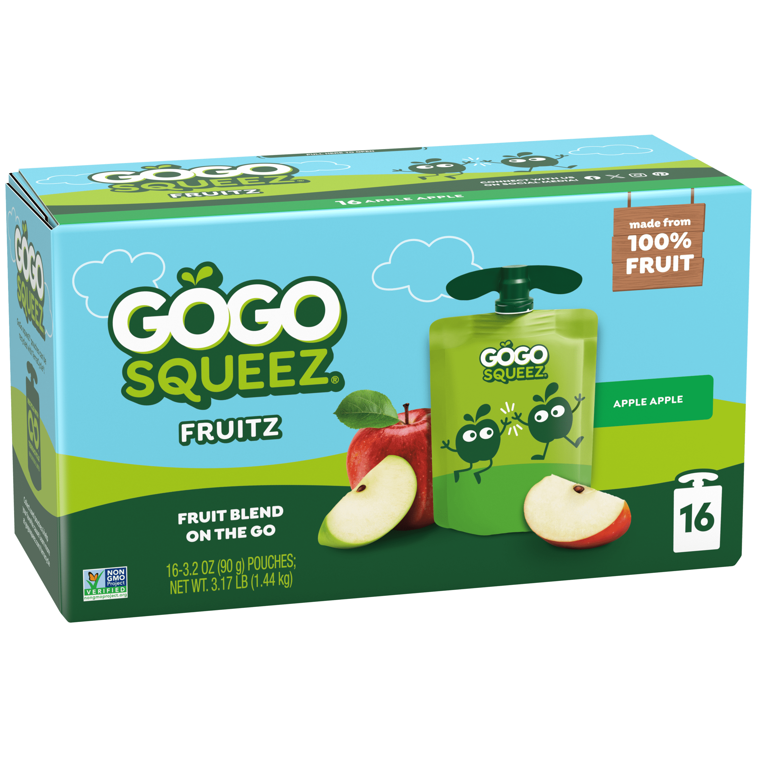 GoGo squeeZ Applesauce and Fruit Puree, Apple Apple Snack Pouches ...