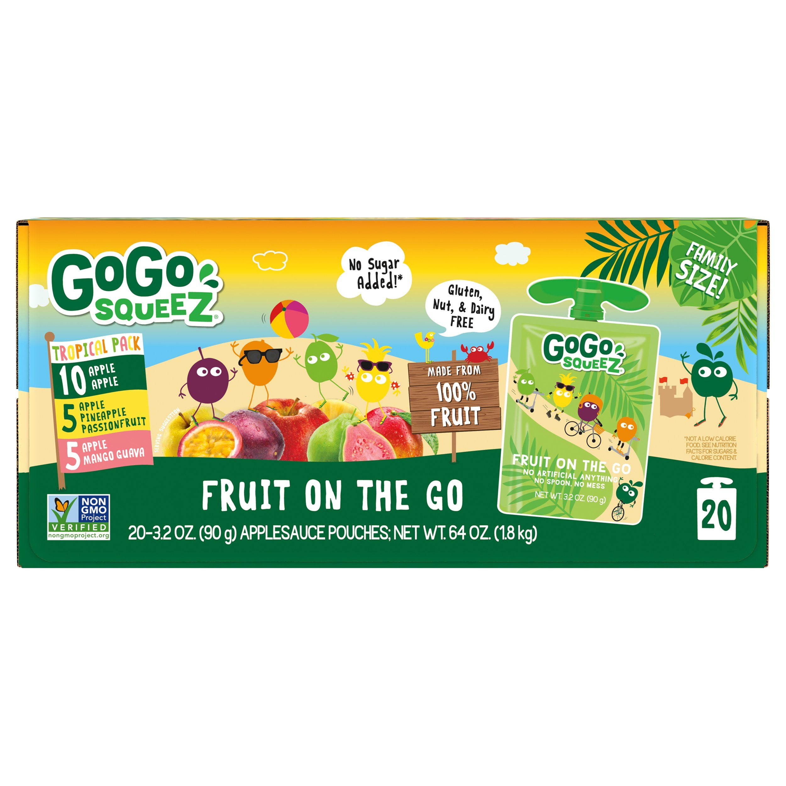 GoGo squeeZ Tropical Fruit on the Go Variety Pack - 20 ct Package May Vary - Walmart.com