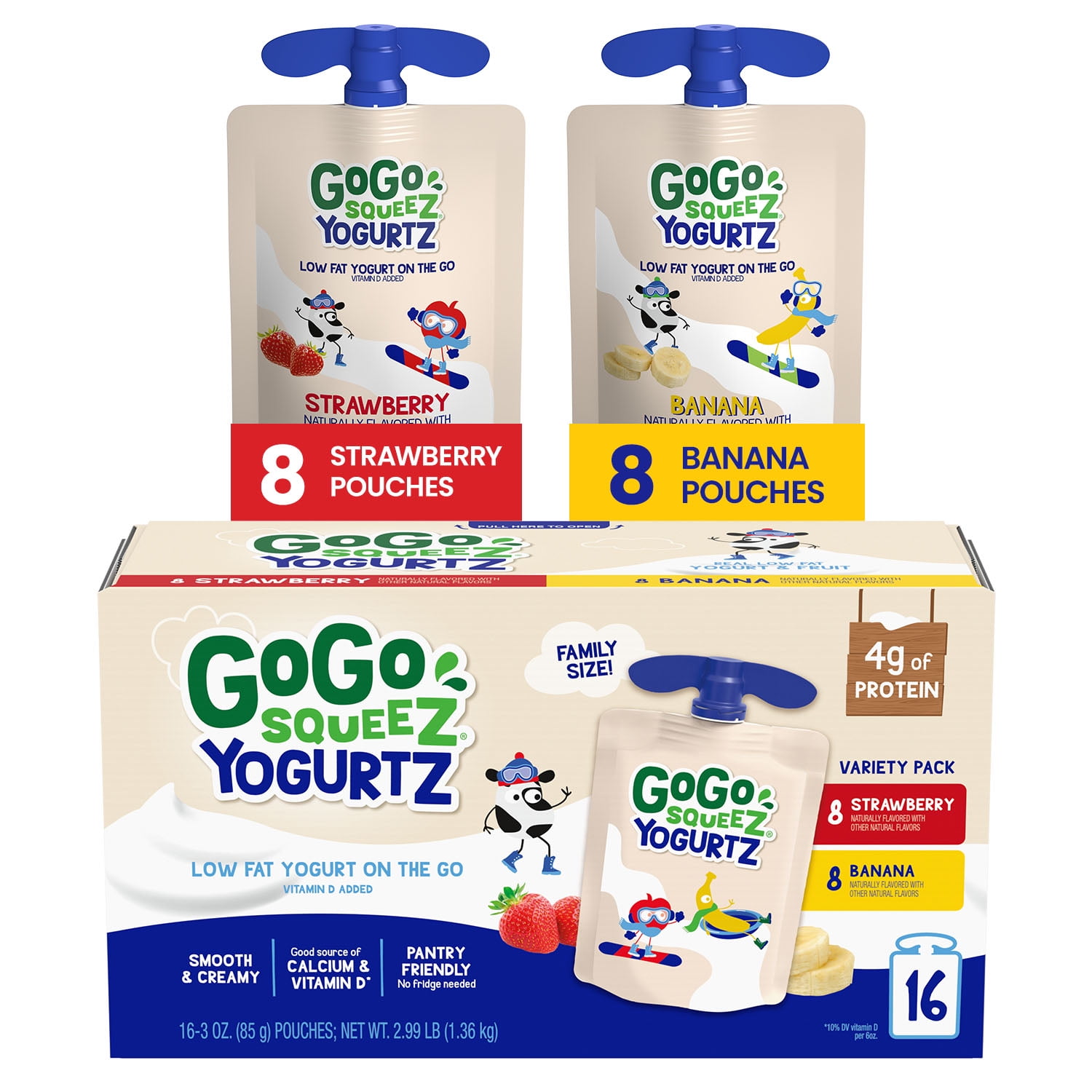 GoGo SqueeZ Strawberry Banana Yogurt Snack Pouches - Nepal | Ubuy