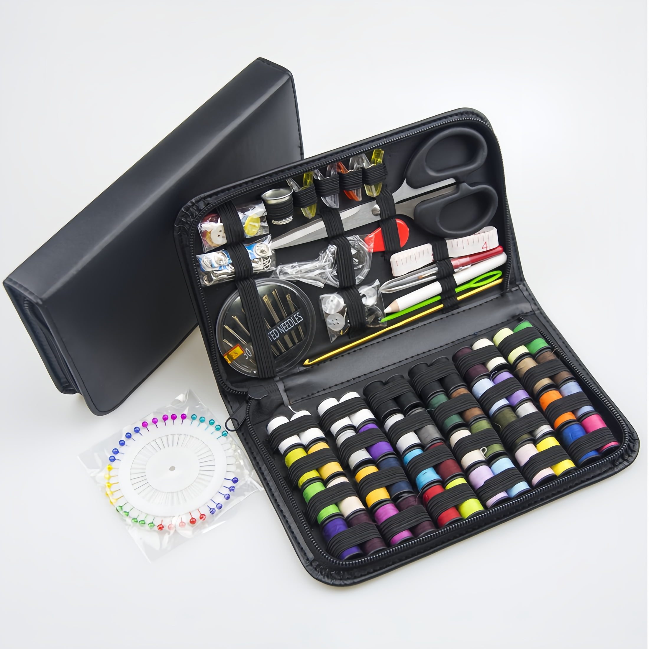 172pcs Sewing Kit Basic, DIY Multi-Purpose Sewing Kit with PU Case ...