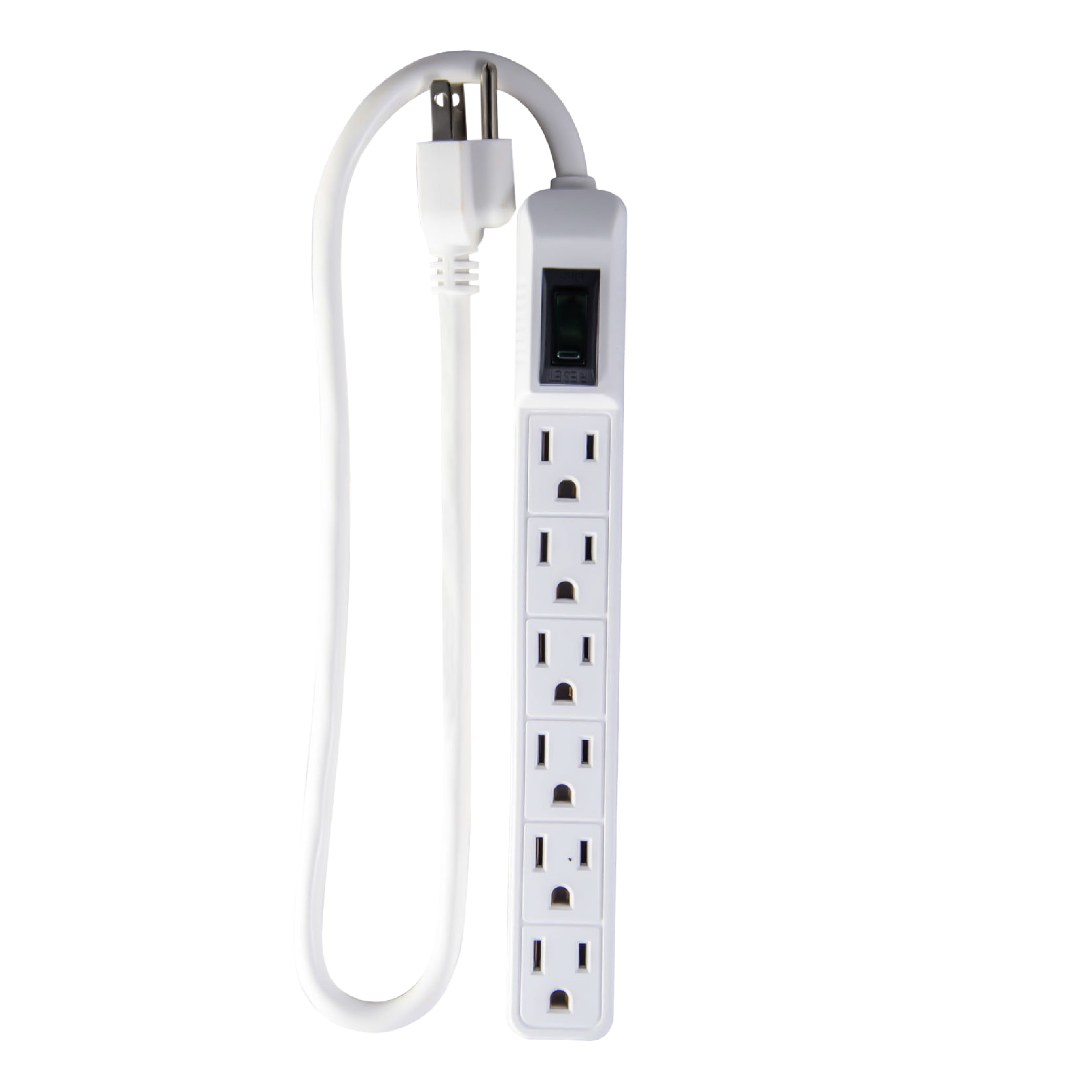 GoGreen Power 6-Outlet Surge Protector, 2.5' Cord, White, 16103MIN ...