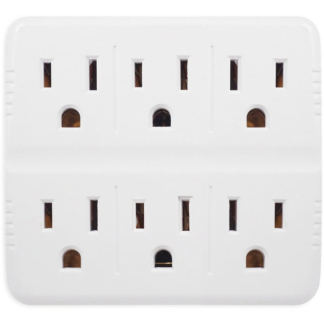 GoGreen Power 6-Outlet Wall Tap, White, 16000TW, 3 PACK - Walmart.com