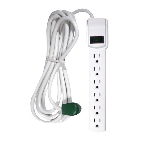 GoGreen Power, Surge Protector, 6-Outlet, 12' Cord White - Walmart.com