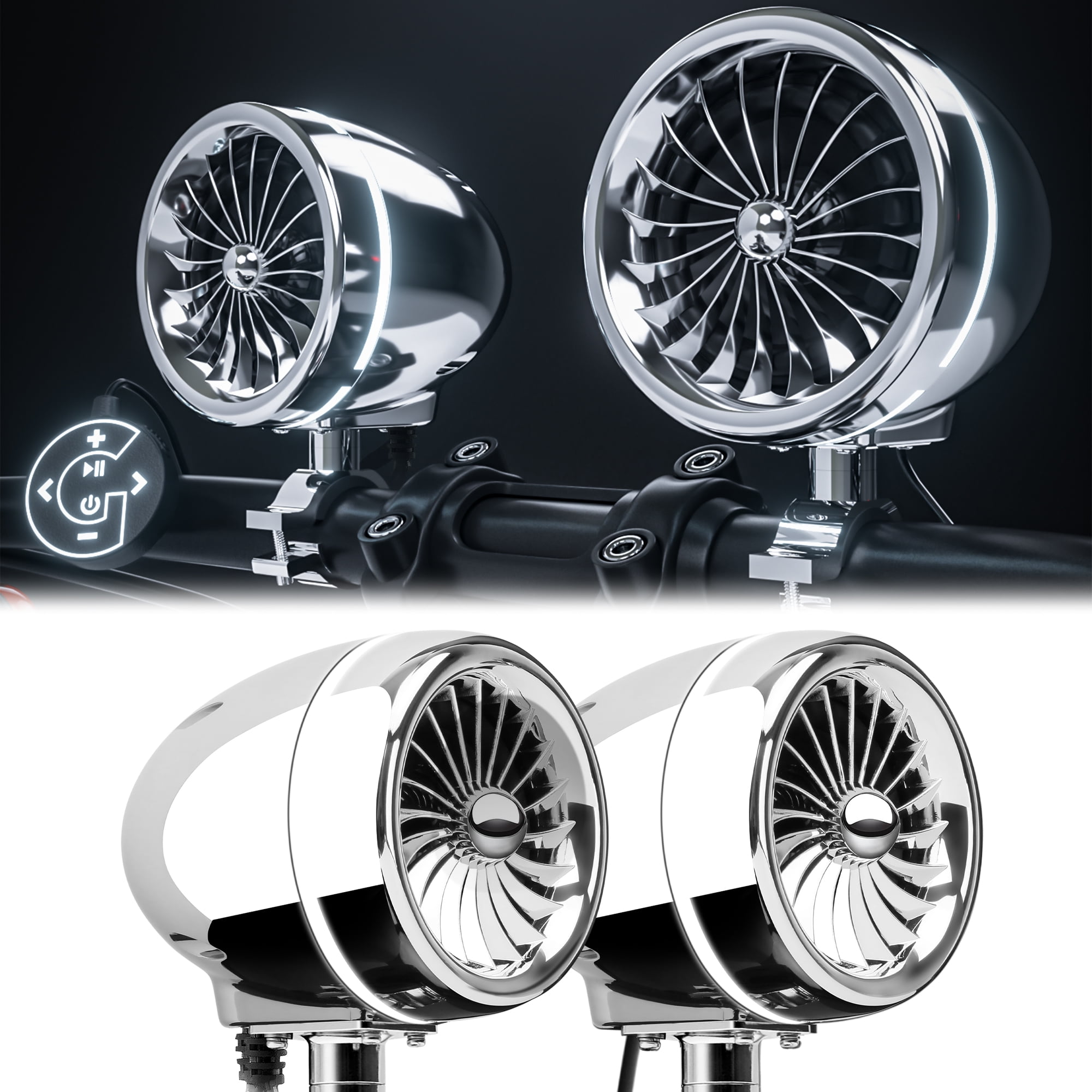 GoHawk AJ4-Halo LED All-in-One Built-in Amplifier Waterproof Bluetooth ...