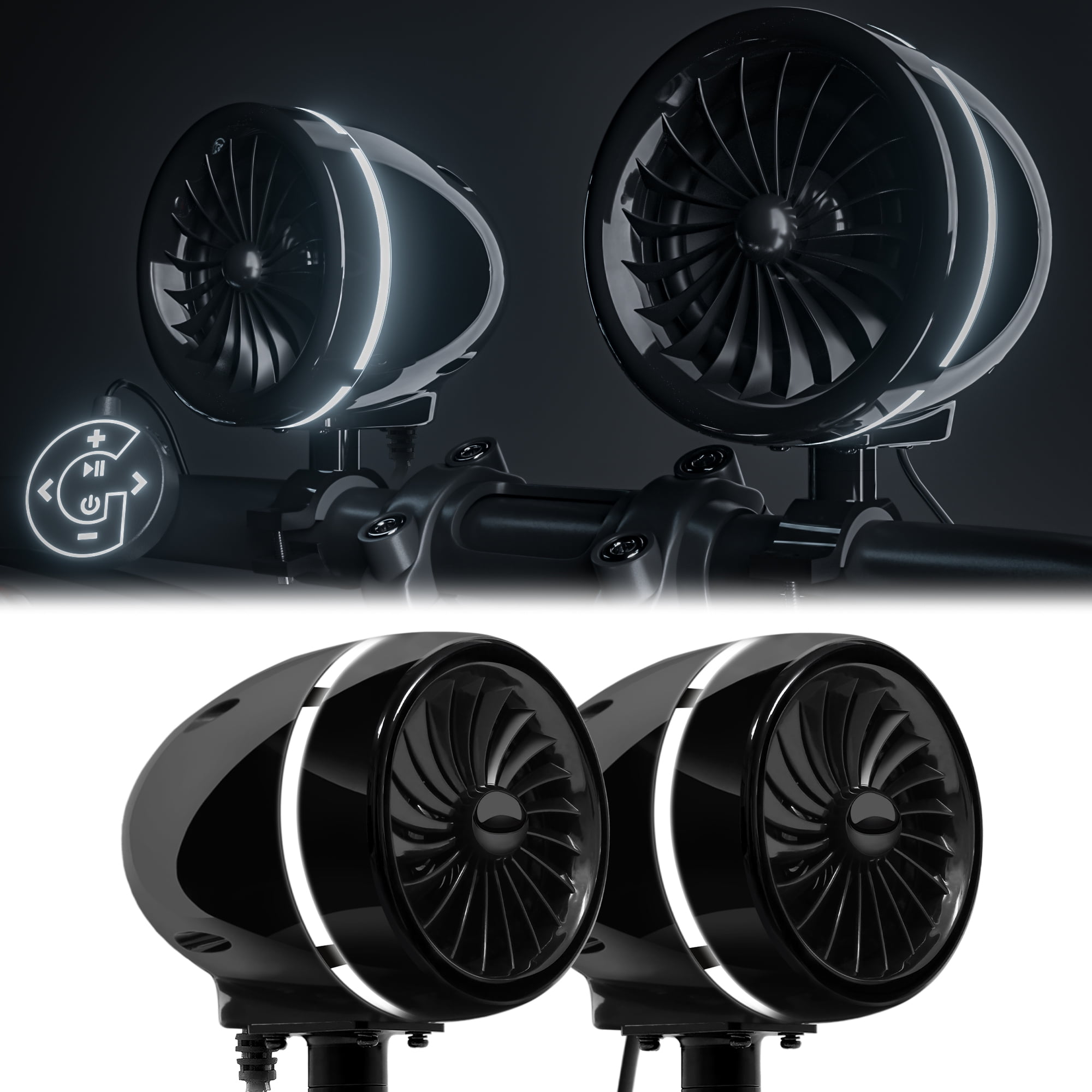 GoHawk AJ4-Halo LED All-in-One Built-in Amplifier Waterproof Bluetooth ...