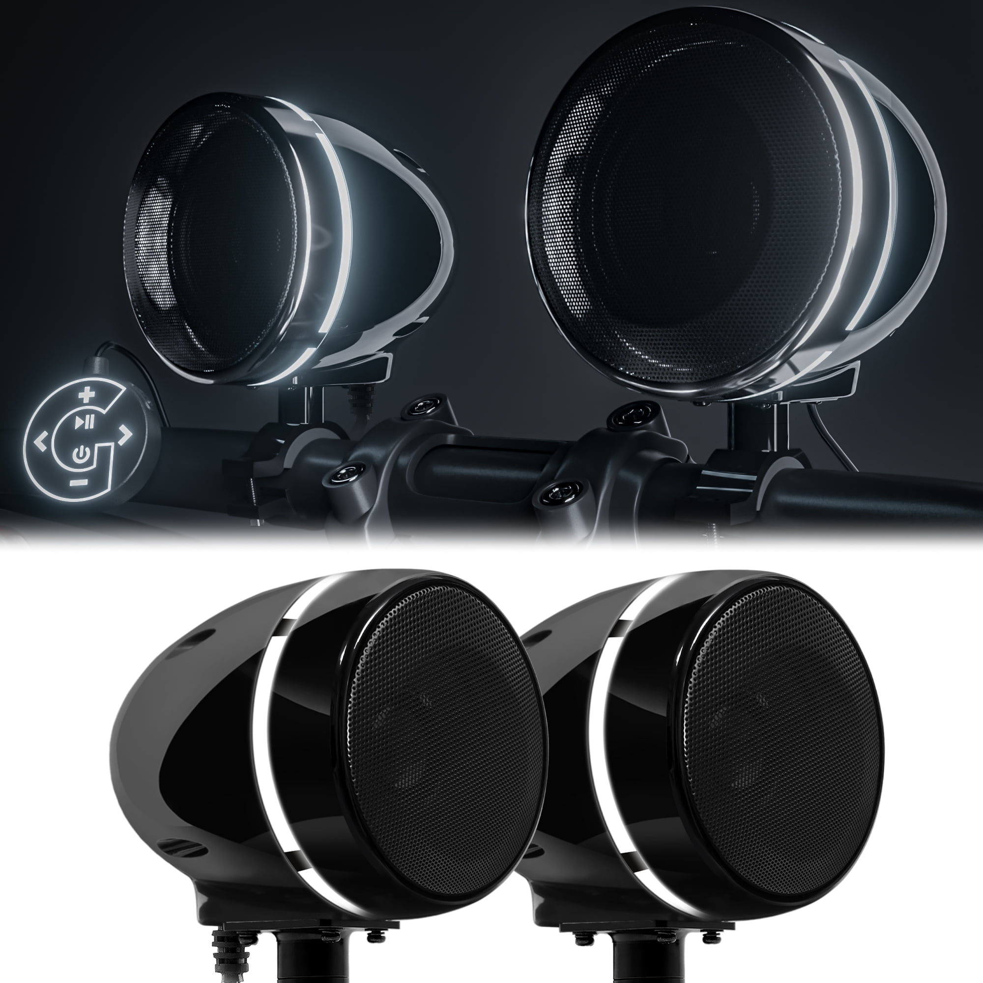 GoHawk AN4-Halo LED All-in-One Built-in Amplifier Waterproof Bluetooth ...