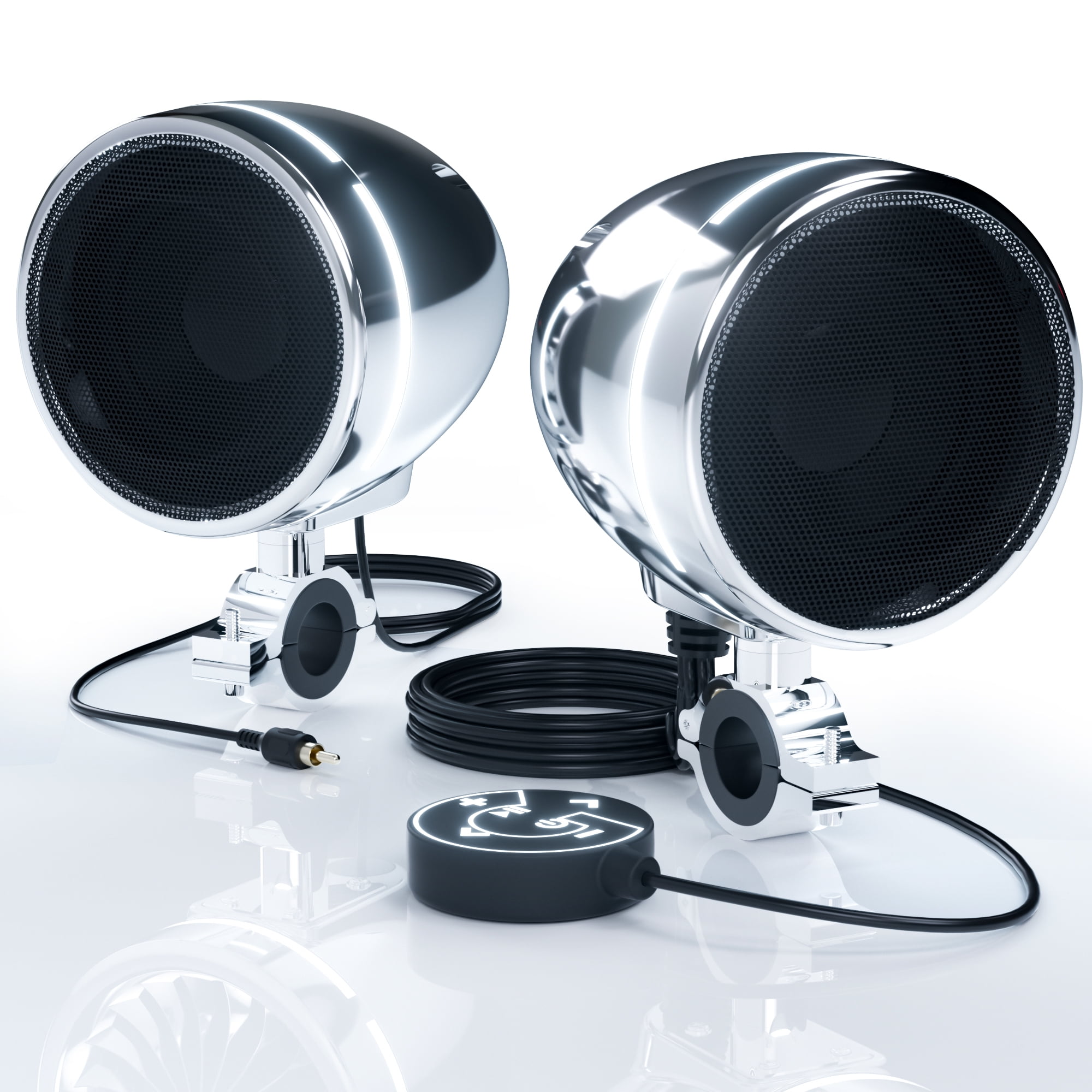 GoHawk AN4-Halo Waterproof Bluetooth Motorcycle Speakers Stereo System ...