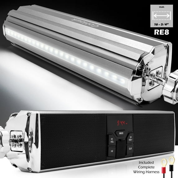 GoHawk RE9-X Waterproof Bluetooth Motorcycle Stereo Speakers LED ...