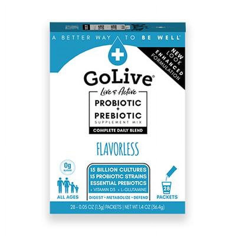 GoLive Probiotic & Prebiotic Supplement, Flavorless Packet, 15+ Billion ...
