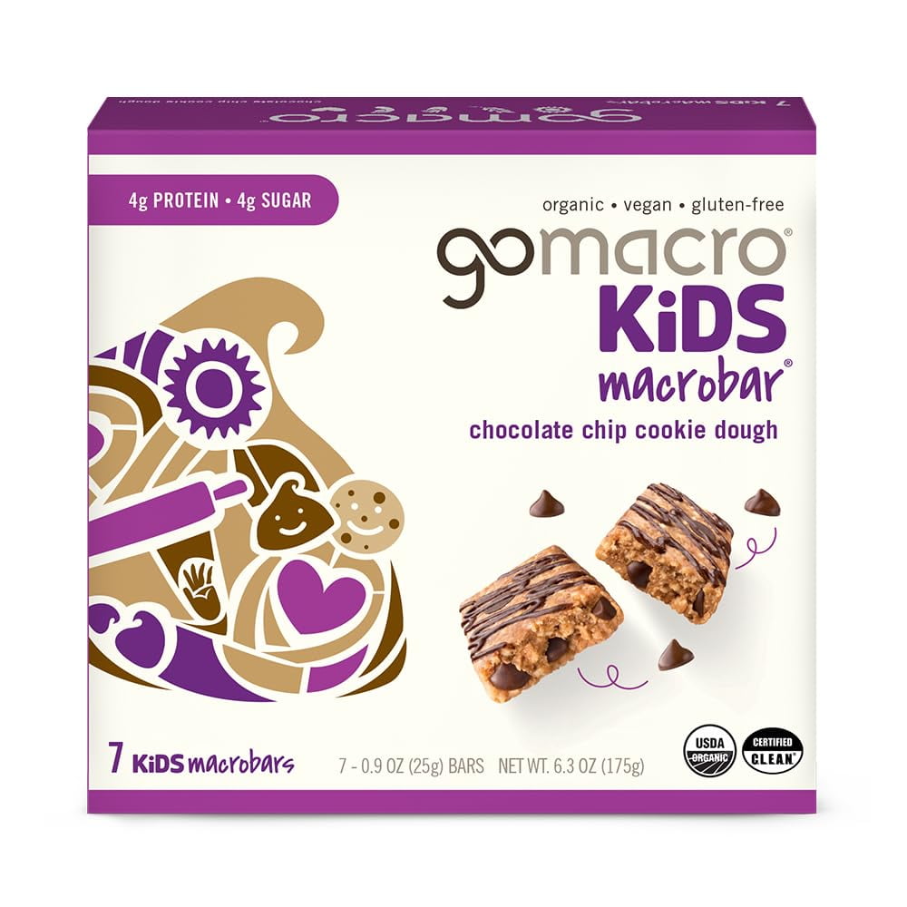 GoMacro Kids MacroBar Organic ESF27 Vegan Snack Bars - Chocolate Chip ...