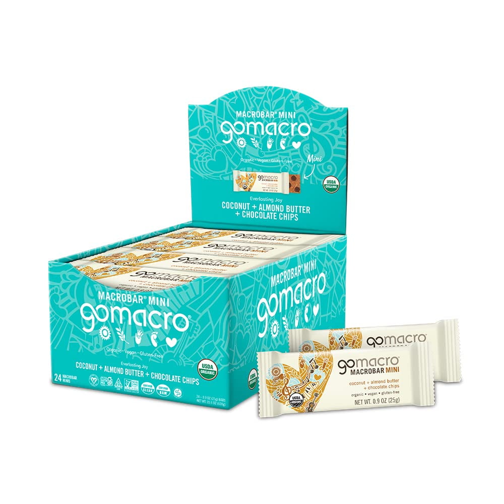 GoMacro MacroBar Mini Organic MMF7 Vegan Snack Bars - Coconut + Almond ...