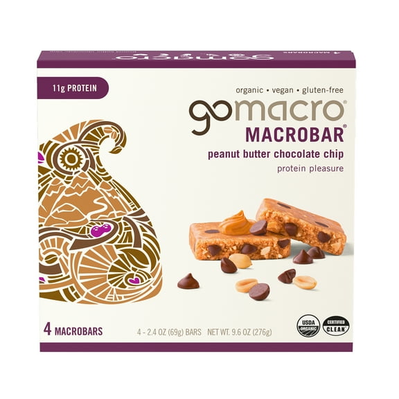 GoMacro MacroBar Mini Organic BCF26 Vegan Snack Bars - Peanut Butter ...