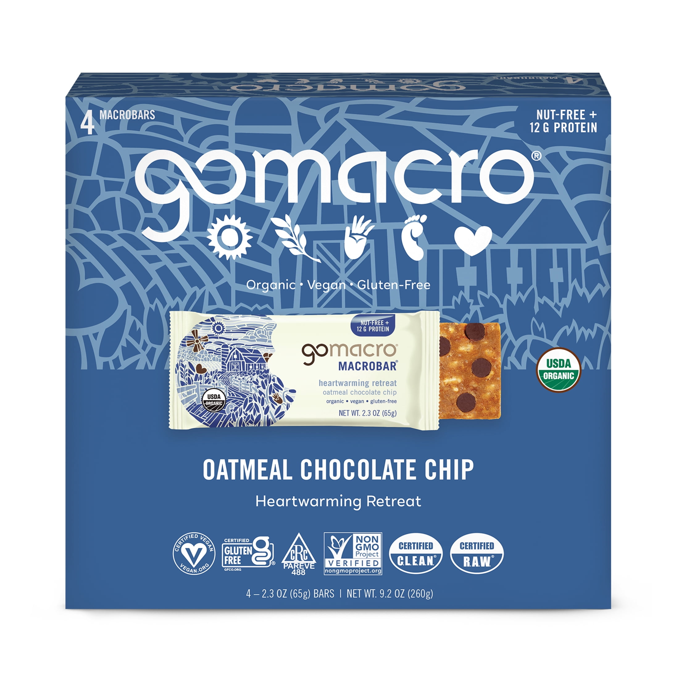 GoMacro Protein Bars - Oatmeal Chocolate Chip MacroBars, Healthy Snacks ...
