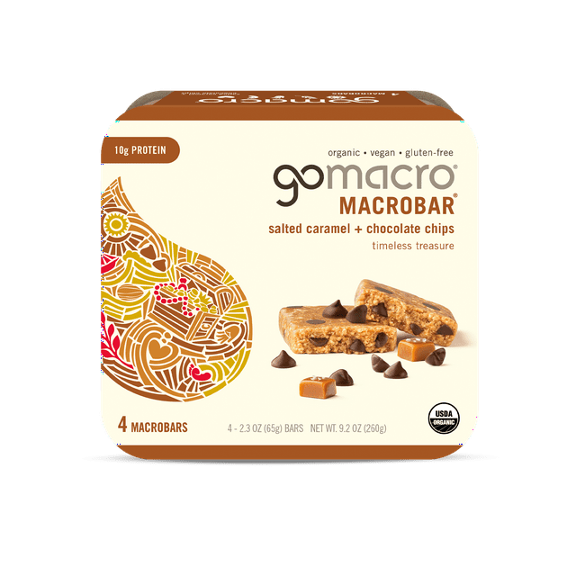 GoMacro Salted Caramel + Chocolate Chips MacroBar 4ct Multipack ...