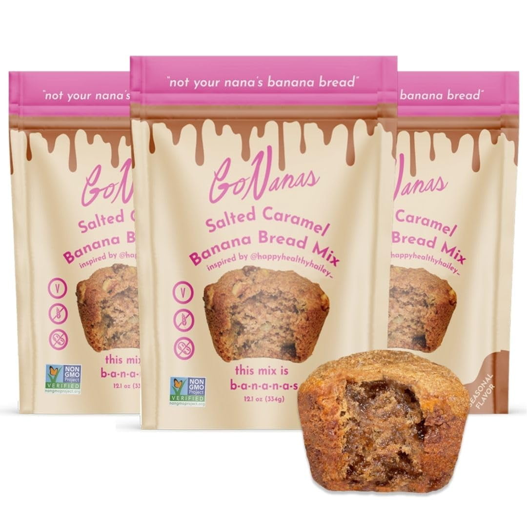 GoNanas Salted Caramel Oat Flour Banana AD01 Bread Mix, for Plant Based ...