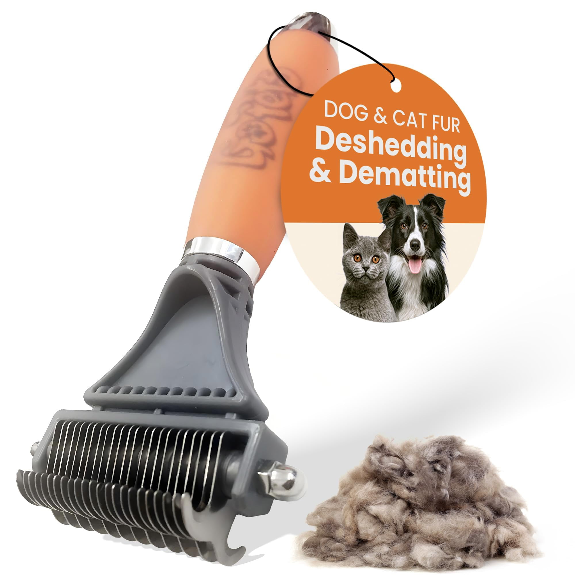 GoPets 2-Sided Deshedding & DHF10 Dematting Comb for Dogs & Cats - for ...