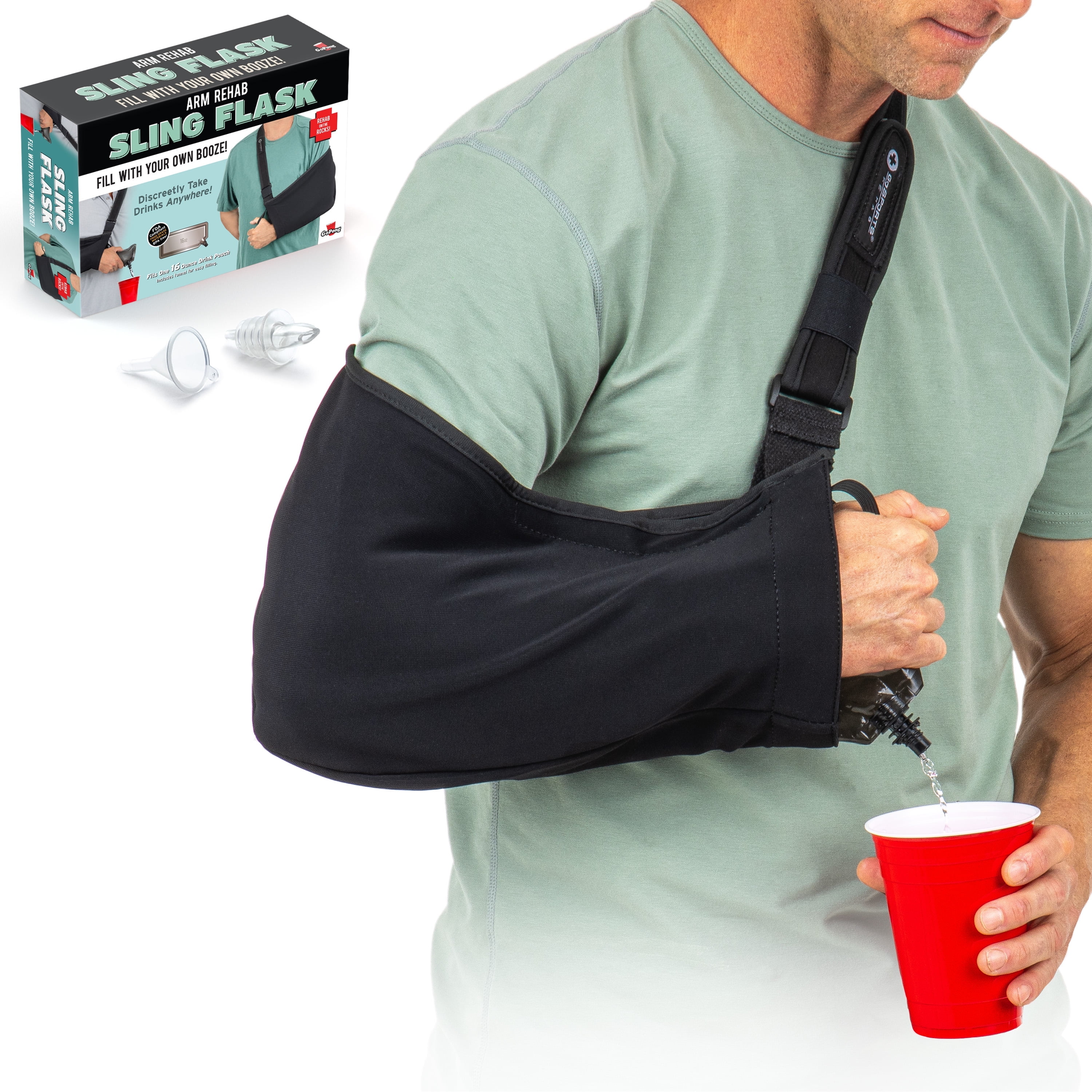 GoPong Arm Sling Flask (16 oz Total) - Hidden Alcohol Flask for Liquor ...