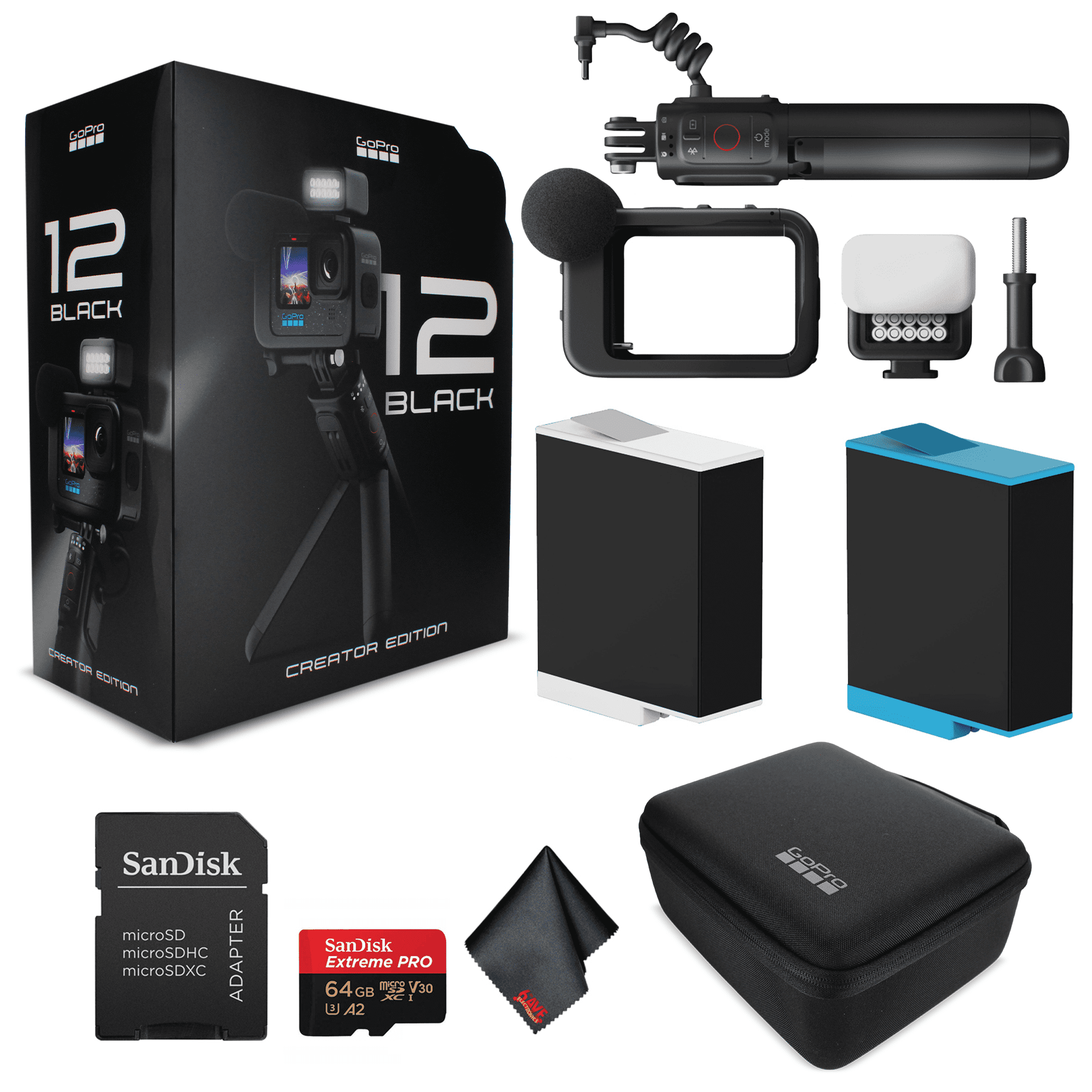 GoPro HERO 12 Creator Edition Bundle - Volta Grip, Media & Light Mod ...