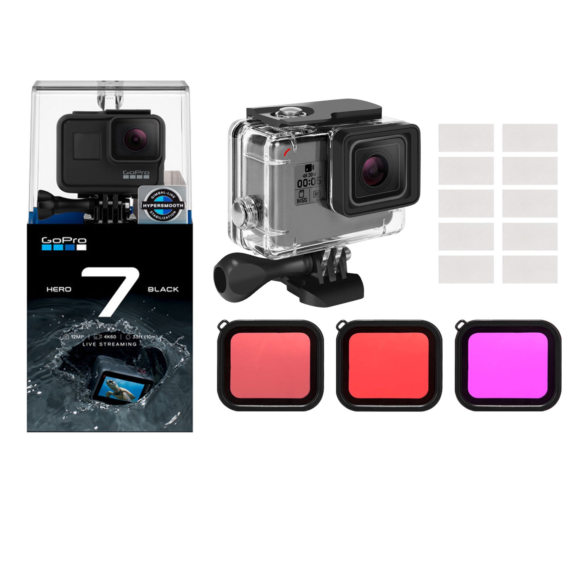 GoPro HERO7 Filter Bundle w/ Waterproof Housing Case - Walmart.com