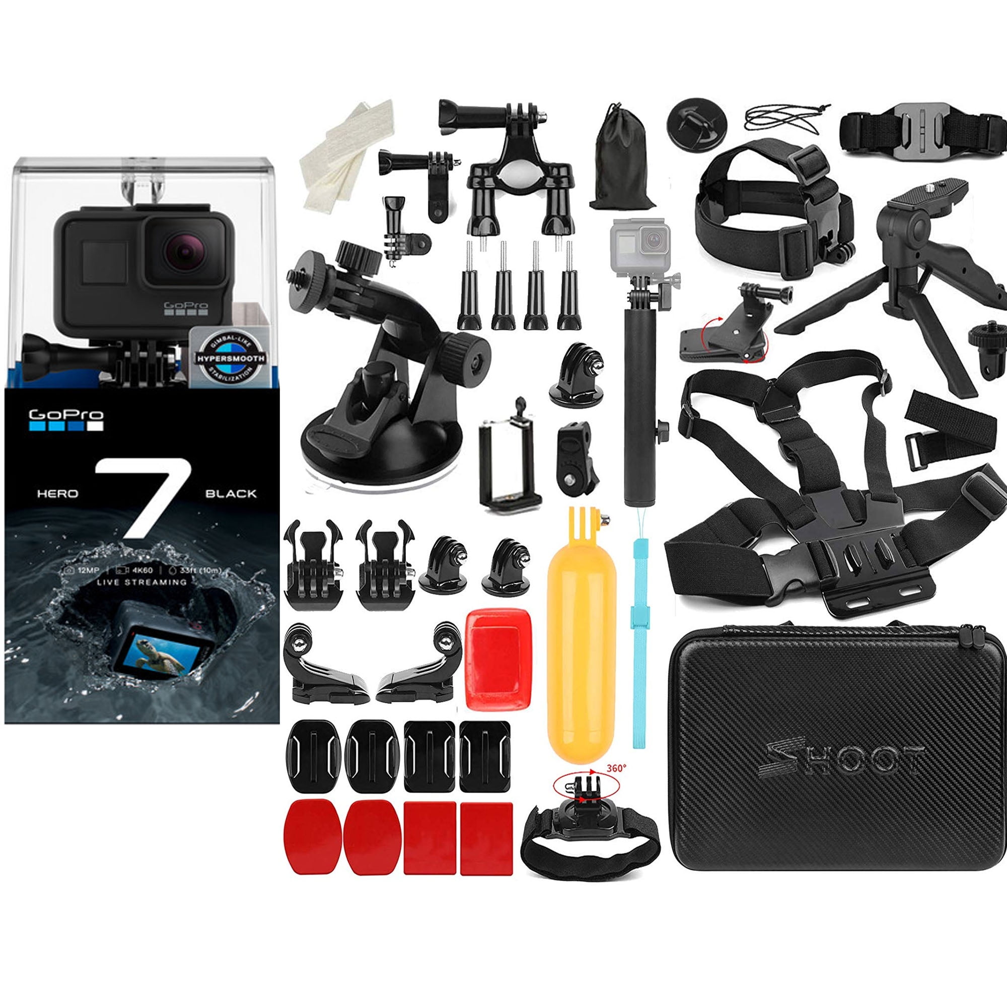 GoPro HERO7 Bundle: 12MP, 4K60, HyperSmooth, Live Stream, Voice Control ...