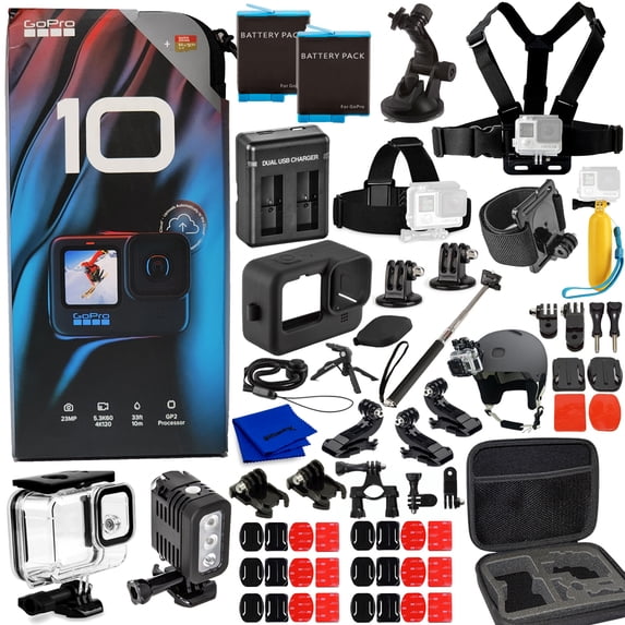 GoPro Hero10 Black with SanDisk 64GB Extreme microSDXC - 20PC Accessory ...