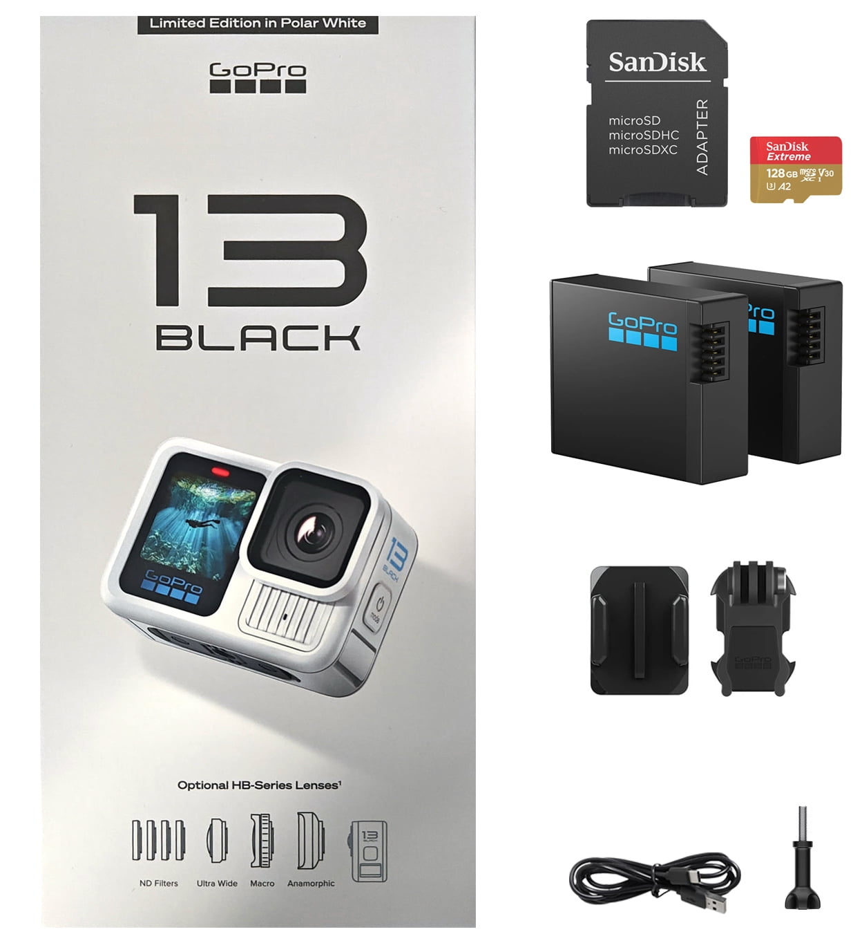 GoPro Limited Edition HERO13 Black in Polar White | Waterproof ...