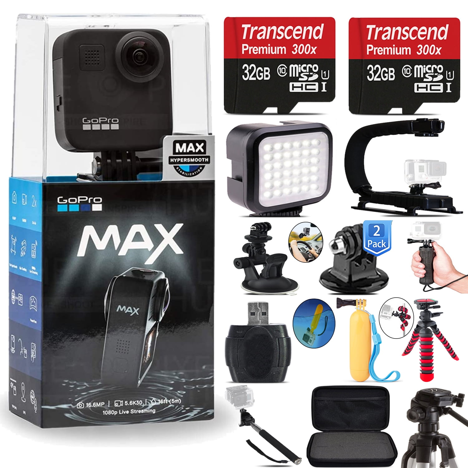 GoPro MAX 360 Action Camera + 64GB - Essential Kit (International ...