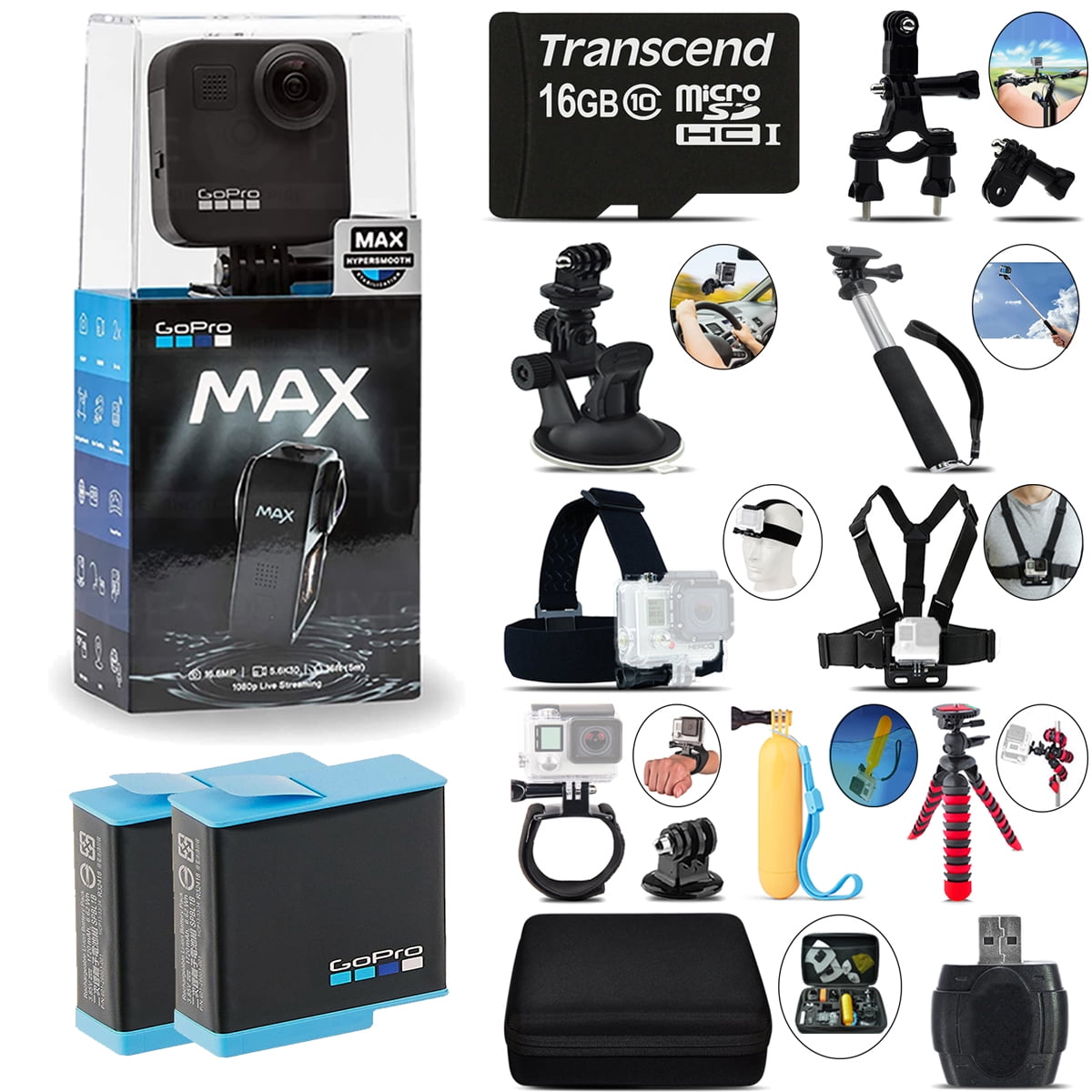 GoPro MAX 360 Action Camera + Extra Battery & Much More! -Mega Kit ...