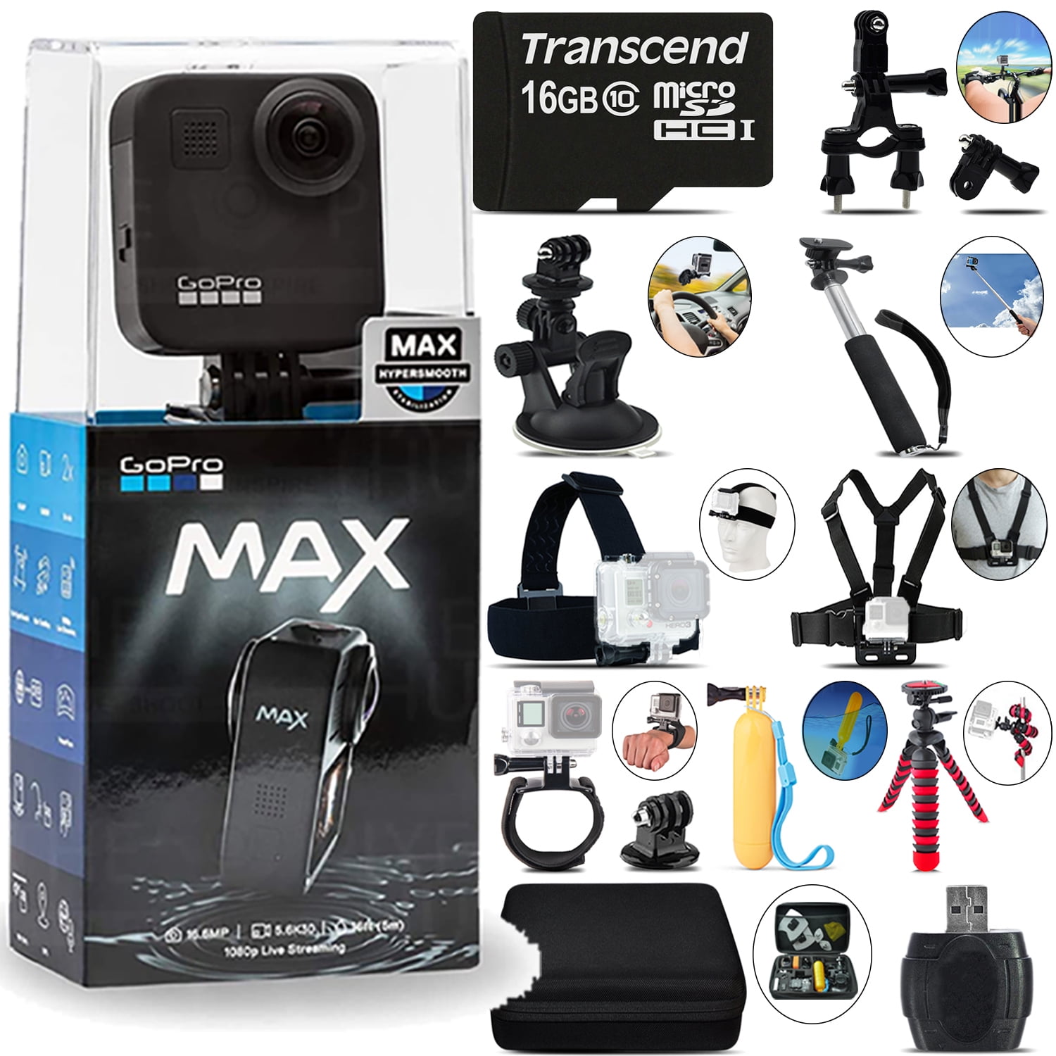 GoPro MAX 360 Action Camera -Mega Kit (International Version) - Walmart.com