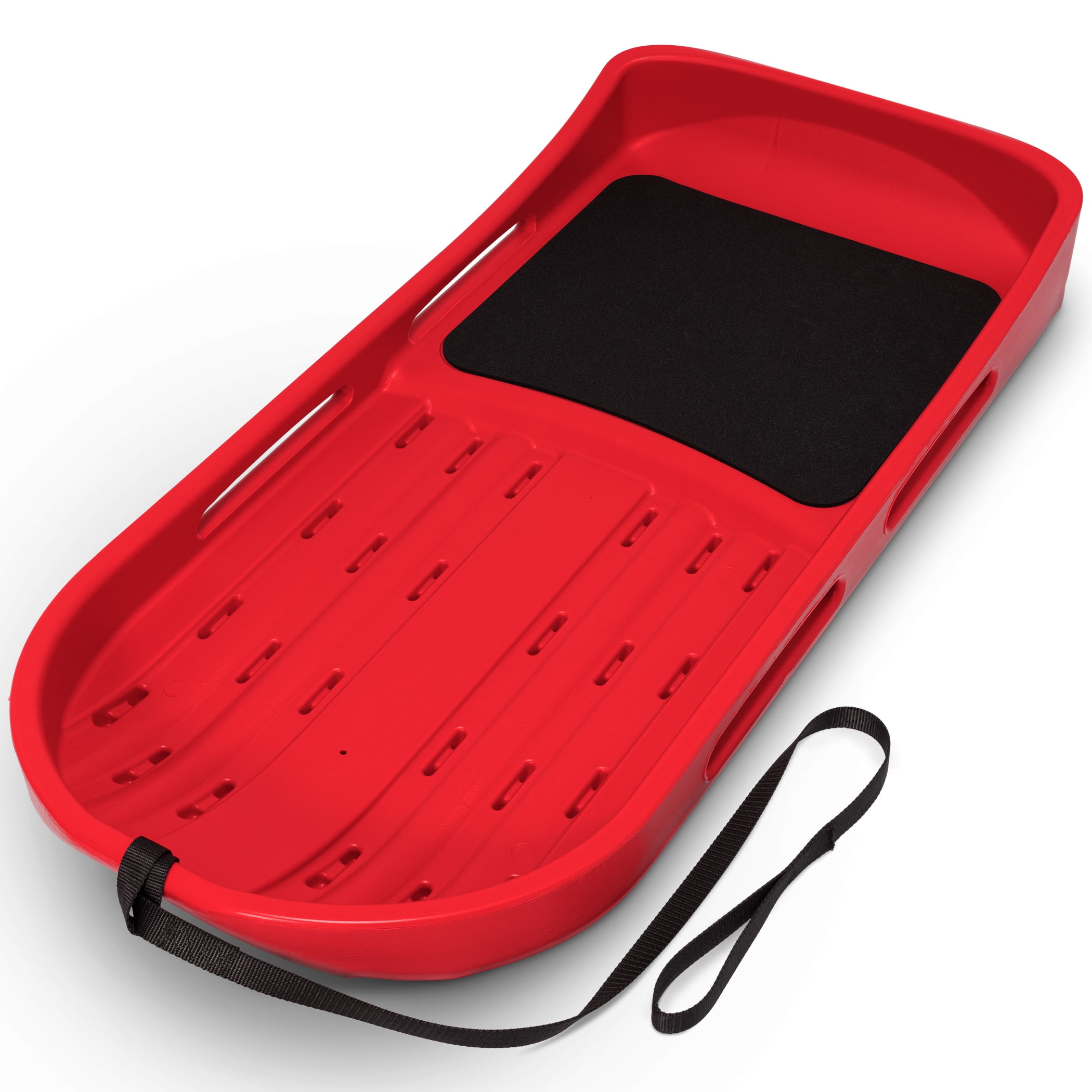 GoSports 2-Person Red Snow Sled with Pull Strap, Padded Seat, Durable ...
