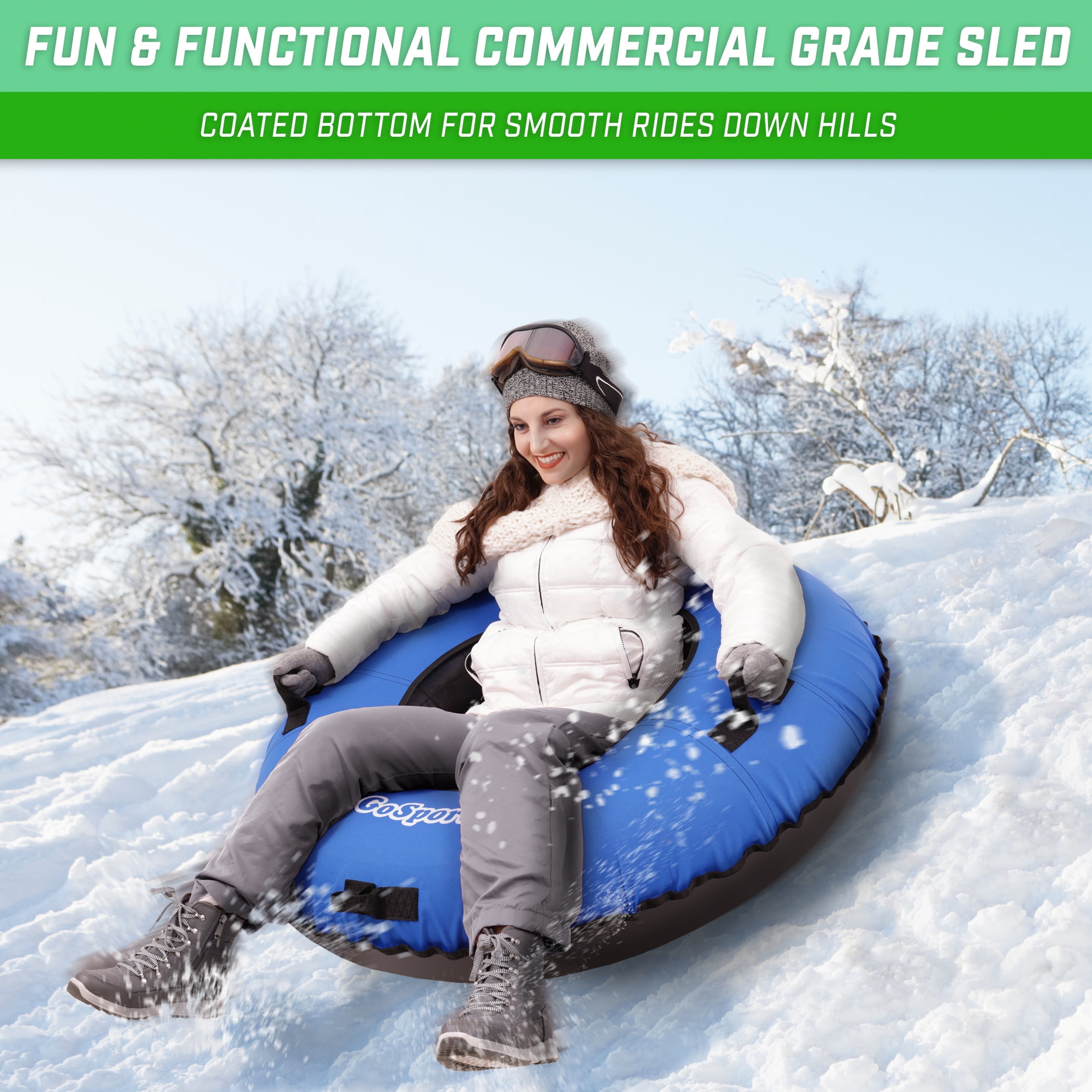 GoSports 44" Heavy Duty Winter Snow Tube with Premium Canvas Cover ...