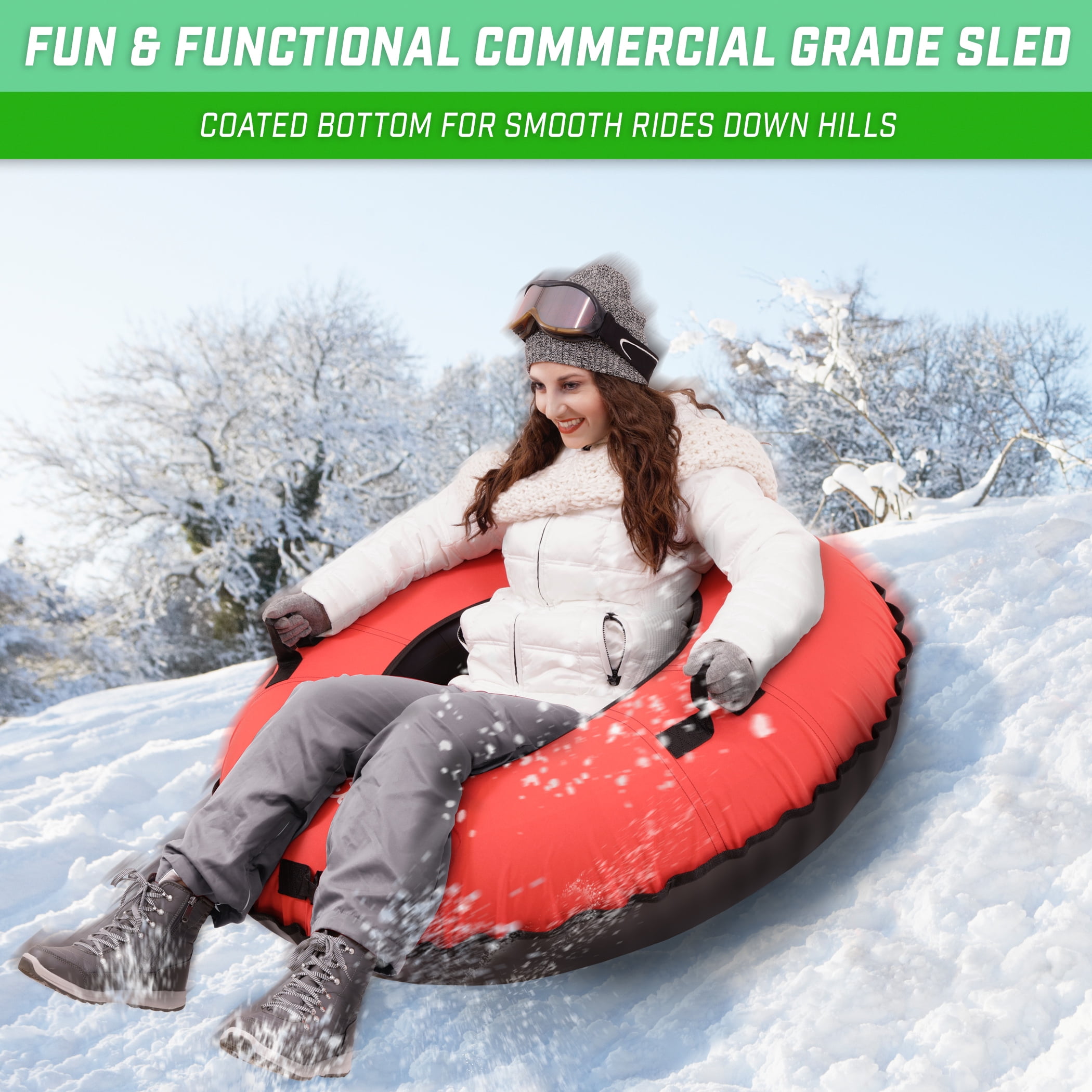 GoSports 44" Heavy Duty Winter Snow Tube with Premium Canvas Cover ...
