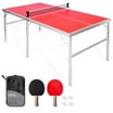 Miniyam 6' x 3' Mid-Size Table Tennis Table Foldable & Portable Ping ...